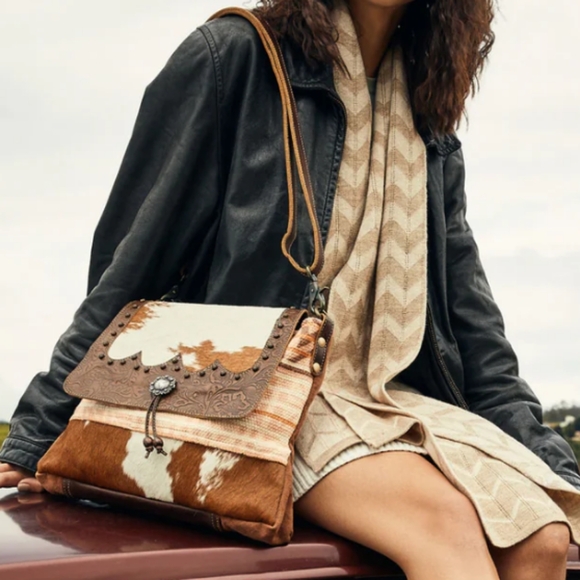 Myra Bag | Bags | Myra Bag Rose Pompadour Shoulder Bag Leather Cotton ...